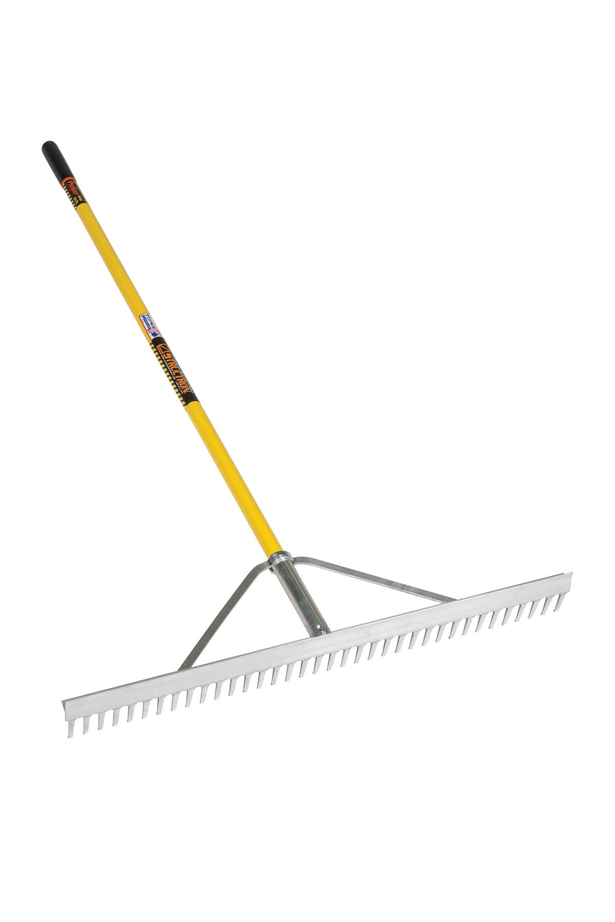 Structron 12102 (LR36) 36" Head Landscape Rake, 66" Yellow Fiberglass ...